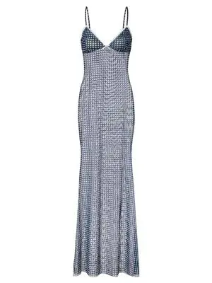 BANANHOT Solay Gingham Mesh Maxi Dress - Black