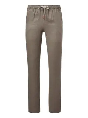 Kiton Linen Slim Pants - Green