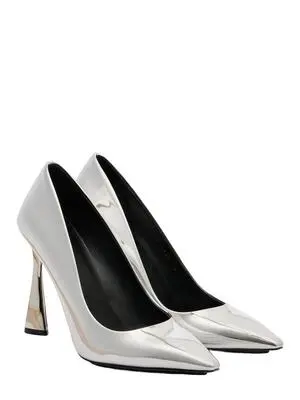 Stella McCartney Elsa 103 Metallic-effect Pumps - Silver
