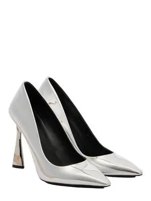 Stella McCartney Elsa 103 Metallic-effect Pumps - Silver