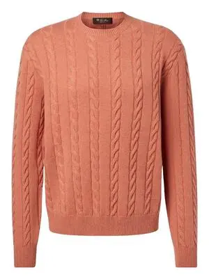 Loro Piana Cedar Cable-knit Cashmere Sweater - Orange