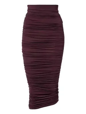 Wolford Draped Sheer High-rise Midi Skirt - Purple