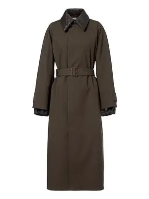 Bottega Veneta Intrecciato Cotton-blend Trench Coat - Green