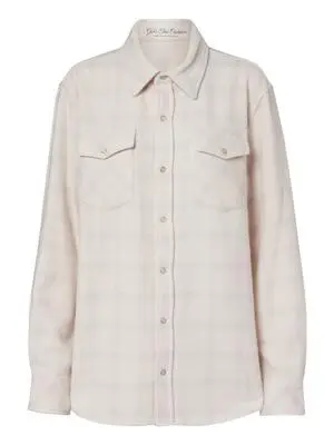 GOD'S TRUE CASHMERE Clarity Plaid Cashmere Shirt - Pink