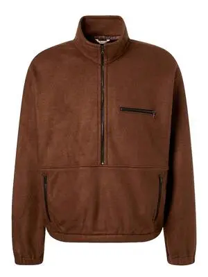 Auralee Silk Fleece Half-zip Sweater - Brown
