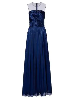Costarellos Pleated Gown - Blue