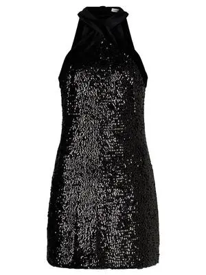 Simkhai Isla Sequined Halterneck Mini Dress - Black