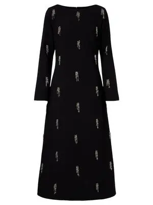 Simkhai Coretta Embellished Crêpe Midi Dress - Black