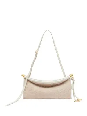 Alaïa Le Click East West Small Shearling Shoulder Bag - White
