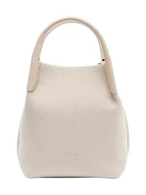 Loro Piana Bale Small Leather Bucket Bag - Beige
