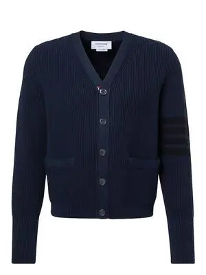 Thom Browne 4-bar Cotton Cardigan - Blue