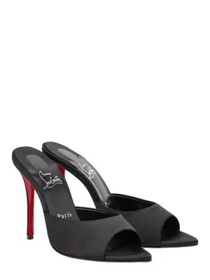 CHRISTIAN LOUBOUTIN Miss Z 100 Crêpe Satin Mules - Black