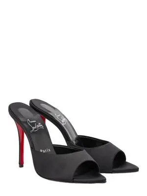 CHRISTIAN LOUBOUTIN Miss Z 100 Crêpe Satin Mules - Black