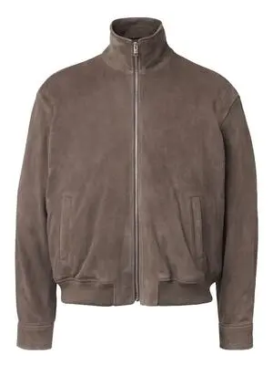 FRAME Suede Blouson Jacket - Beige