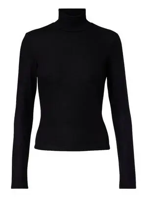 LESET Lauren Turtleneck Jersey Top - Black