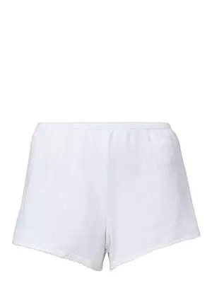 LESET Pointelle Cotton Shorts - White