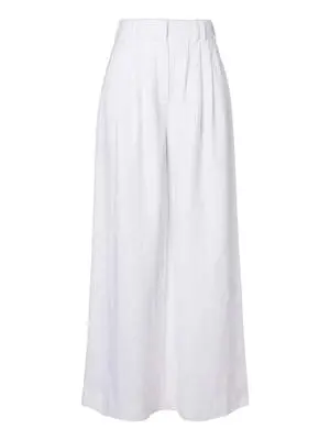 Posse Parker Linen Wide-leg Trousers - White