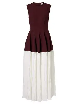 Simkhai Raleigh Crêpe And Satin Midi Dress - Burgundy