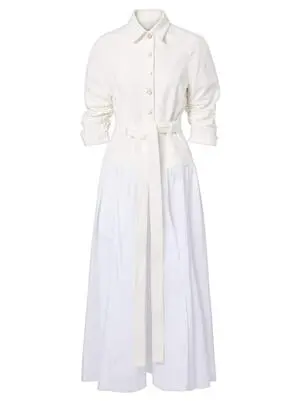 Gabriela Hearst Delyth Cotton And Linen Maxi Dress - White