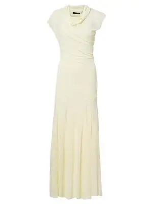 Proenza Schouler Tamara Draped Crêpe Jersey Maxi Dress - Yellow