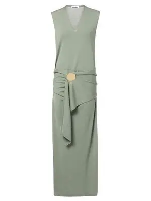 JIL SANDER Virgin Wool Maxi Dress - Green