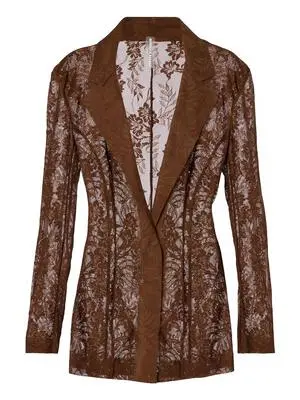 Norma Kamali Lace Blazer - Brown