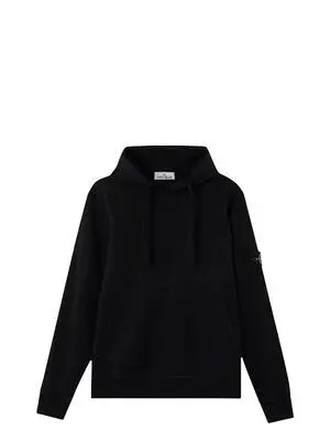 Stone Island Organic Cotton Fleece Hoodie 6100062 - Black