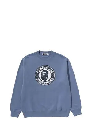 A BATHING APE Wild Leopard Crewneck Sweatshirt - Blue