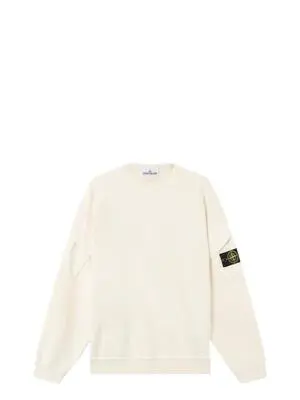 Stone Island 6100008 Brushed Organic Cotton Fleece Sweatshirt - Ivory