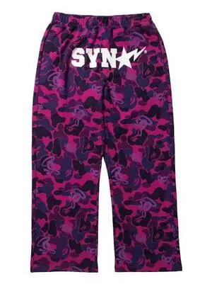 A BATHING APE X Spotify X Central Cee Camo Relaxed Fit Sweatpants - Purple