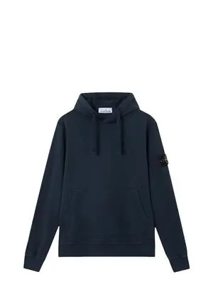 Stone Island Organic Cotton Fleece Hoodie 6100062 - Navy Blue