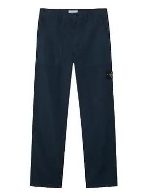 Stone Island Canvas Weave Organic Cotton Pant - Navy Blue