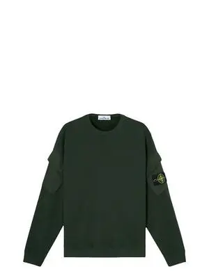 Stone Island 6100008 Brushed Organic Cotton Fleece Sweatshirt - Juniper