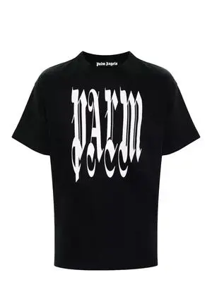 Palm Angels Gothic Logo-print T-shirt - Black