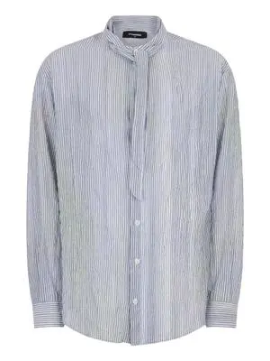 Dsquared2 Tie Dropped Shoulder Linen Shirt - Blue