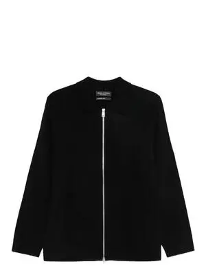 Marc O'polo Zip-up Cardigan With Chest Pocket - Black