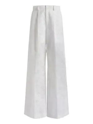 Alberta Ferretti Eyelet Trousers - White
