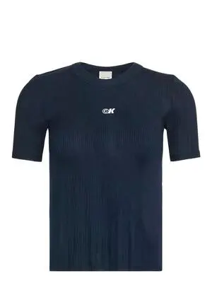 Calvin Klein Ribbed Logo T-shirt - Blue