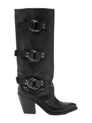 METISSE 85mm Buckle-detail Boots - Black