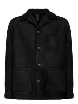 Tagliatore Shearling-collar Coat - Black