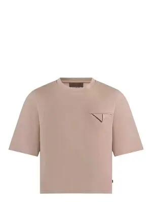 Manière De Voir Léon Taupe Crop T-shirt - Neutrals