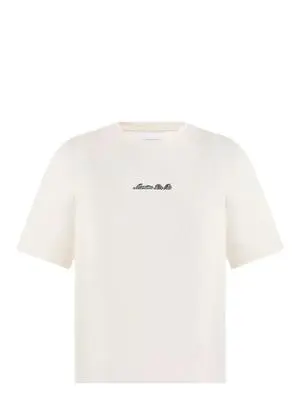Manière De Voir Cotton T-shirt With Logo Embroidery - Neutrals