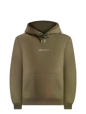 Manière De Voir Logo-embroidered Regular-fit Hoodie - Green
