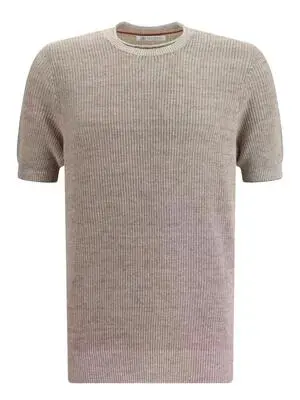Brunello Cucinelli Short-sleeve Knitted T-shirt - Neutrals