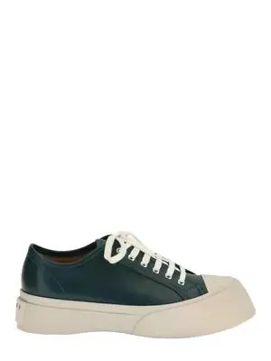 Marni Pablo Leather Lace-up Sneakers - Green