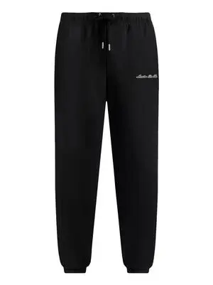 Manière De Voir Alistair Logo-embroidery Regular-fit Elasticated-cuffs Track Pants - Black