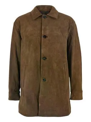 COOR Buttoned Suede Coat