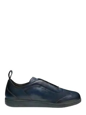 Santoni Leather Slip-on Sneakers - Blue
