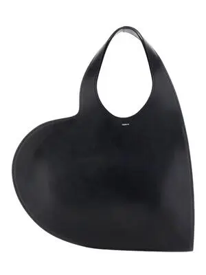 Coperni Heart Cut-out Leather Shoulder Bag - Black