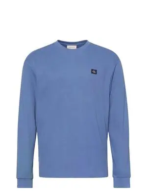 Calvin Klein Long-sleeve Logo-patch Sweater - Blue